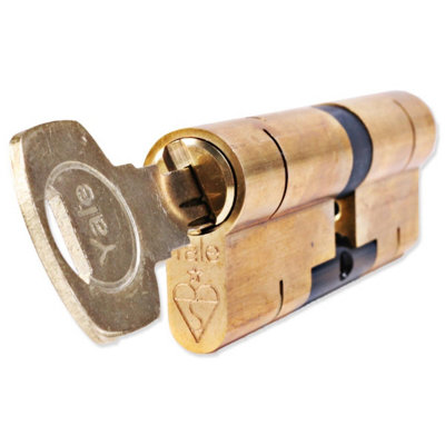 Yale Polished Brass High Security 30/30 1 Star Double Cylinder 3 Keys 60mm