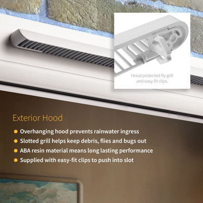 Yale SlotVent Trickle Vent (3 Pack) - 2500EA, Black Brown / White (Inside)