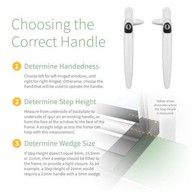 Yale Sparta Cockspur Window Handle - Black, Left, 15.5mm