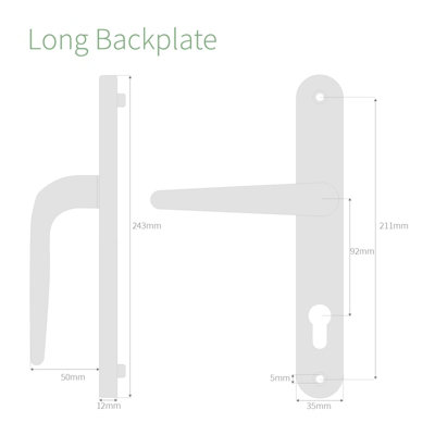 Yale Sparta Lever/Lever Door Handle - Long, Chrome (PVD)