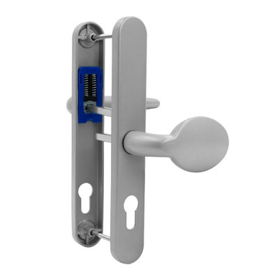 Yale Sparta Lever/Pad Offset Door Handle - Satin Stainless | DIY at B&Q