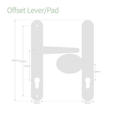 Yale Sparta Lever/Pad Offset Door Handle - White