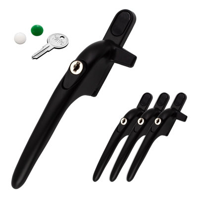 Yale Virage Cockspur Window Handle (3 Pack) - Black, Left, 9mm | DIY at B&Q