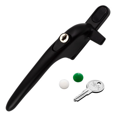 Yale Virage Cockspur Window Handle - Black, Left, 9mm | DIY at B&Q