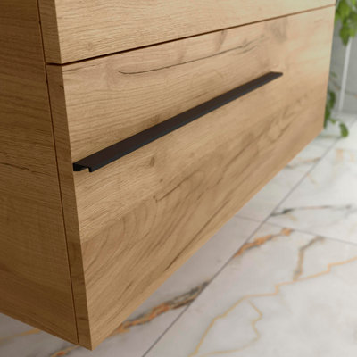 YARA Vanity Unit 60cm Oak worktop Basin Ceramic