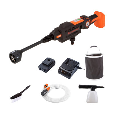 Yard Force 20V Aquajet Cordless Pressure Cleaner with 2.5Ah Lithium-Ion Battery, Charger and ...