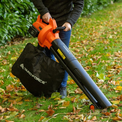 Yard Force Cordless Blower & Vacuum with 8:1 mulching ratio and 230km/h ...