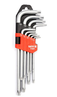 Yato professional torx tamperproof security bits T10-T50 allen key set ...