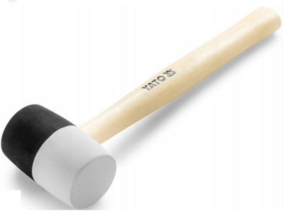 YATO YT-4605, rubber mallet hammer, 980 gram, Non marking head, wooden ...