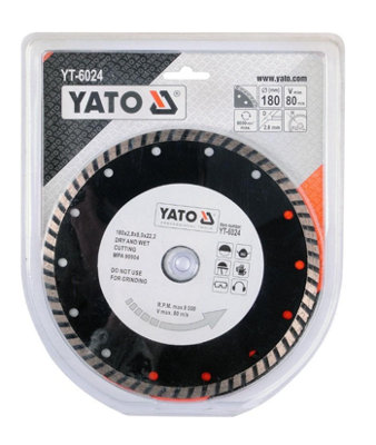 YATO YT-6024 Diamond disc 180mm turbo type for stone concrete ceramic ...