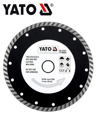 YATO YT-6024 Diamond disc 180mm turbo type for stone concrete ceramic ...