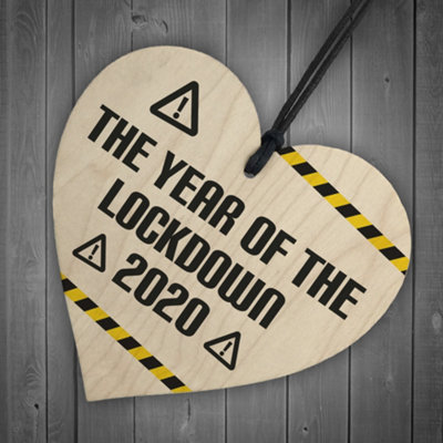 Year Of Lockdown Wooden Heart Quarantine Gift Family Gift Xmas Decoration