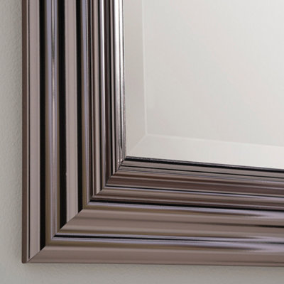 Yearn Dark Chrome Wall Mirror 91x66cm