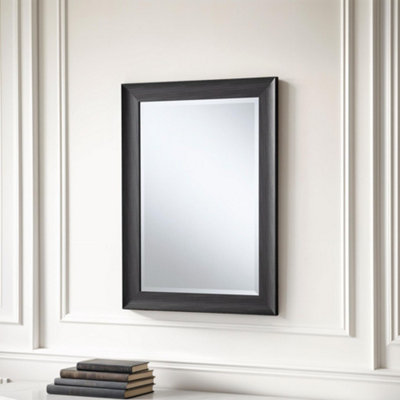 Yearn Grey Scooped Rectangular Framed Mirror 102x74cm