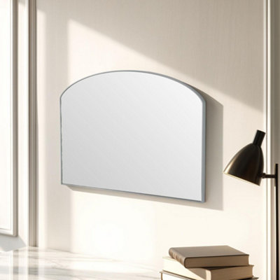 Yearn Minimal arched mirror Silver 71(w) x 49cm(h)