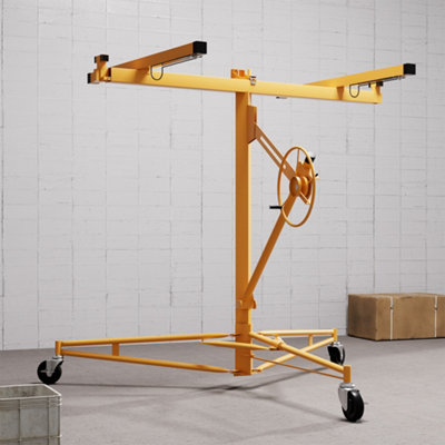 Yellow 16ft Heavy Duty Rolling Drywall Hoist Lifter Jack Tool