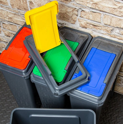 Yellow 25L Slimline Kitchen Bin Wham Recycling Rubbish Waste Dustbin ...