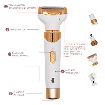 Yellow 4-in-1 USB Lady Shaver Epilator