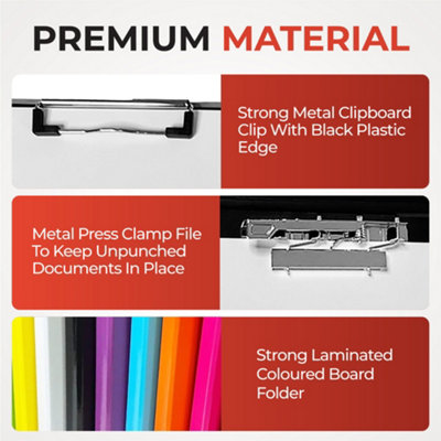 Yellow A4 Clipboard Document Clamp File Folder