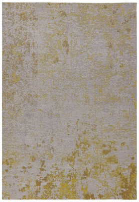 Yellow Abstract Outdoor Rug, Abstract Stain-Resistant Rug For Patio ...