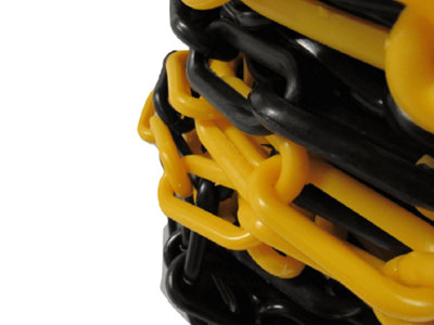 Yellow Black Plastic Chain Links 10MM x 20 Metre (Garden Decorative ...