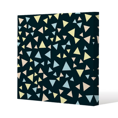 Yellow & Blue Triangles (Canvas Print) / 90 x 90 x 4cm