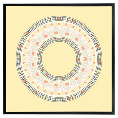 Yellow circle ornament. round frame (Picutre Frame) / 24x24" / White