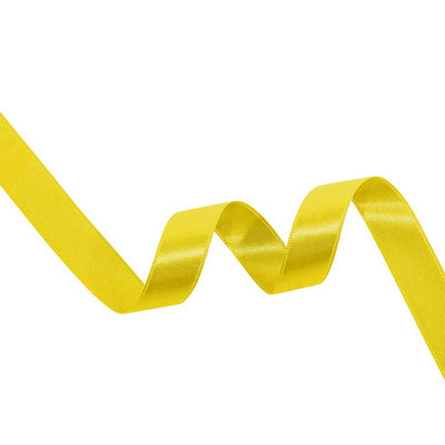 Yellow Double Sided Satin Ribbon Polyester Ribbon Roll, 10mm x 10 ...