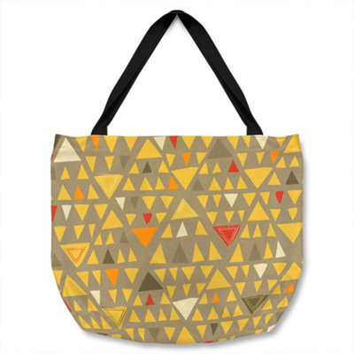 Yellow Geometric Triangles Tote bat Designer Style