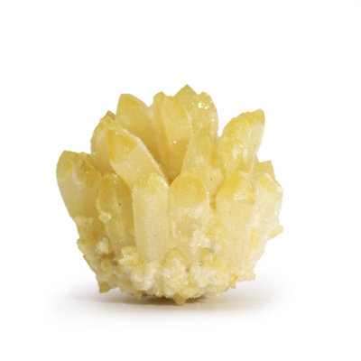 Yellow Ghost Quartz Natural Crystal Cluster - Unique Decorative Mineral