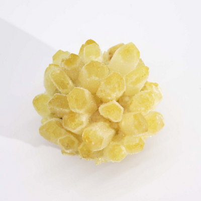 Yellow Ghost Quartz Natural Crystal Cluster - Unique Decorative Mineral