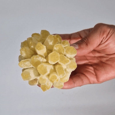 Yellow Ghost Quartz Natural Crystal Cluster - Unique Decorative Mineral