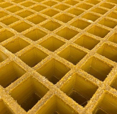 Yellow GRP Open Mesh Grating Panels AntiSlip and CorrosionResistant for ...