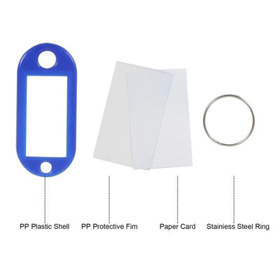 Yellow Key Tags Pack of 20 Reusable Plastic Keyring Labels for Key ...