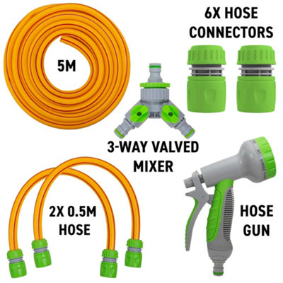 Yellow/Lime Dog Shower Accessory Set with Hose, Click-Lock Connectors ...