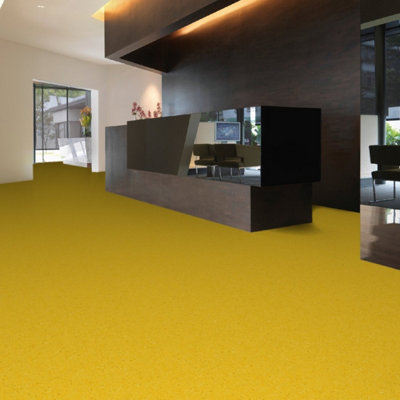 Yellow Mosaic Effect Vinyl Flooring, Non-Slip Contract Commercial Vinyl ...