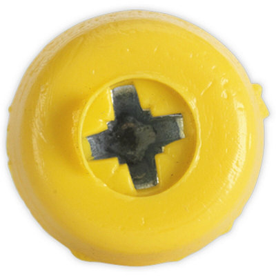 Yellow Numberplate Screws - 50 Pack, 4.8 x 18mm Plastic Enclosed Head ...