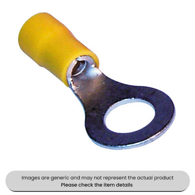 Yellow Ring Terminals & Connectors 8.4MM Pack Qty 50