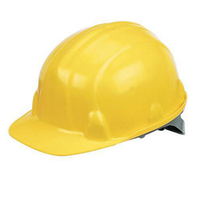 Yellow Safety Adjustable Hard Hat Protection Building Work Site ...