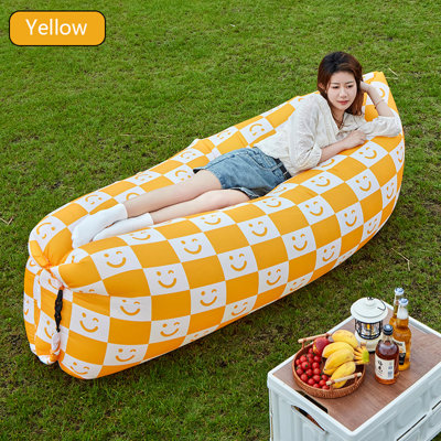 Yellow Smiley Outdoor Camping Foldable Portable Lazy Inflatable Sofa ...