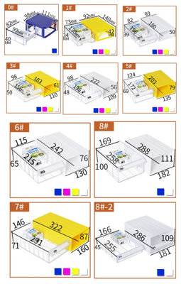 Yellow Stackable Plastic Storage Drawers L183xW110xH61mm with Removable ...