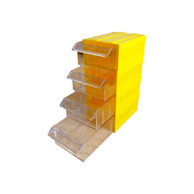 Yellow Stackable Plastic Storage Drawers L203xW135xH79mm with Removable ...