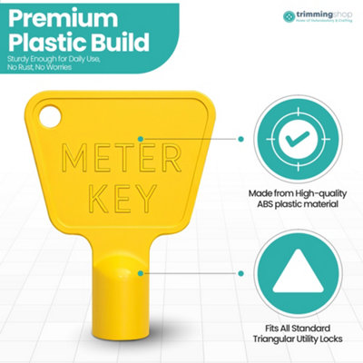 Yellow Triangle Utility Gas Meter Box Keys, Gas & Electric Meter Key ...