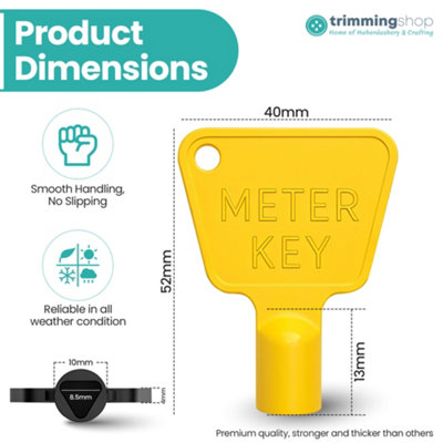 Yellow Triangle Utility Gas Meter Box Keys, Gas & Electric Meter Key ...