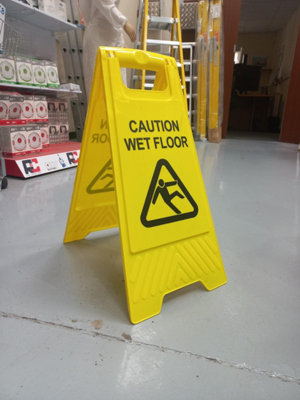 Yellow Wet Floor Sign Warning A Frame