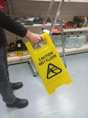 Yellow Wet Floor Sign Warning A Frame