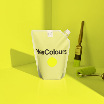 YesColours Electric Yellow eggshell paint, 4 Litres
