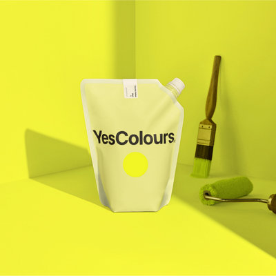 YesColours Electric Yellow matt emulsion paint, 3 Litres