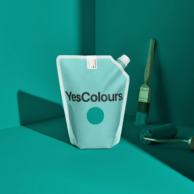 YesColours Passionate Teal matt emulsion paint, 2 Litres