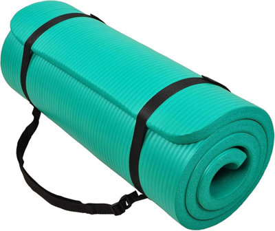 Yoga Mat 1 inch Thick with Carrying Strap BalanceFrom GoCloud All ...